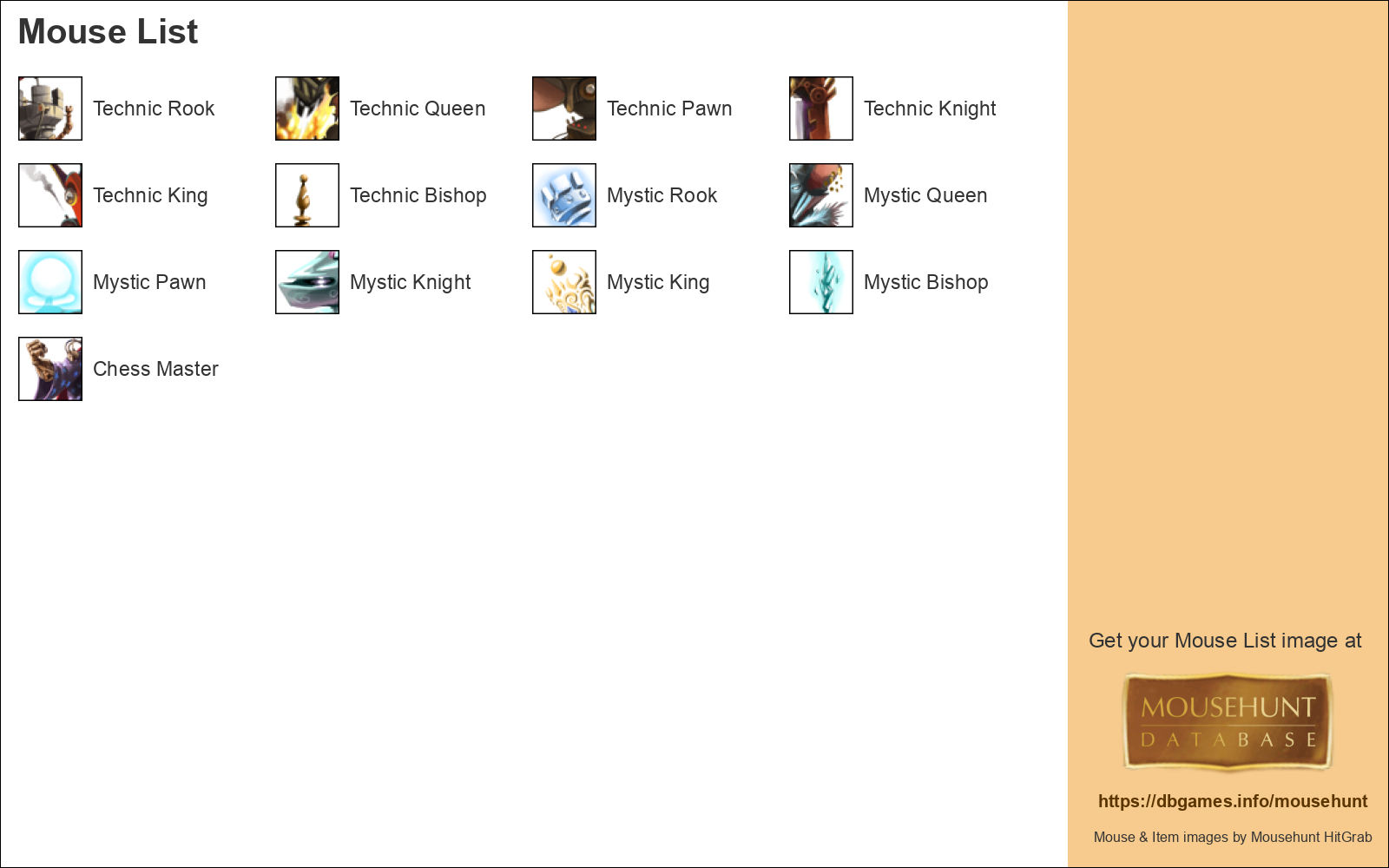Zugzwang Tower Mice List - Mousehunt Tavern Map Solver - Mousehunt ...